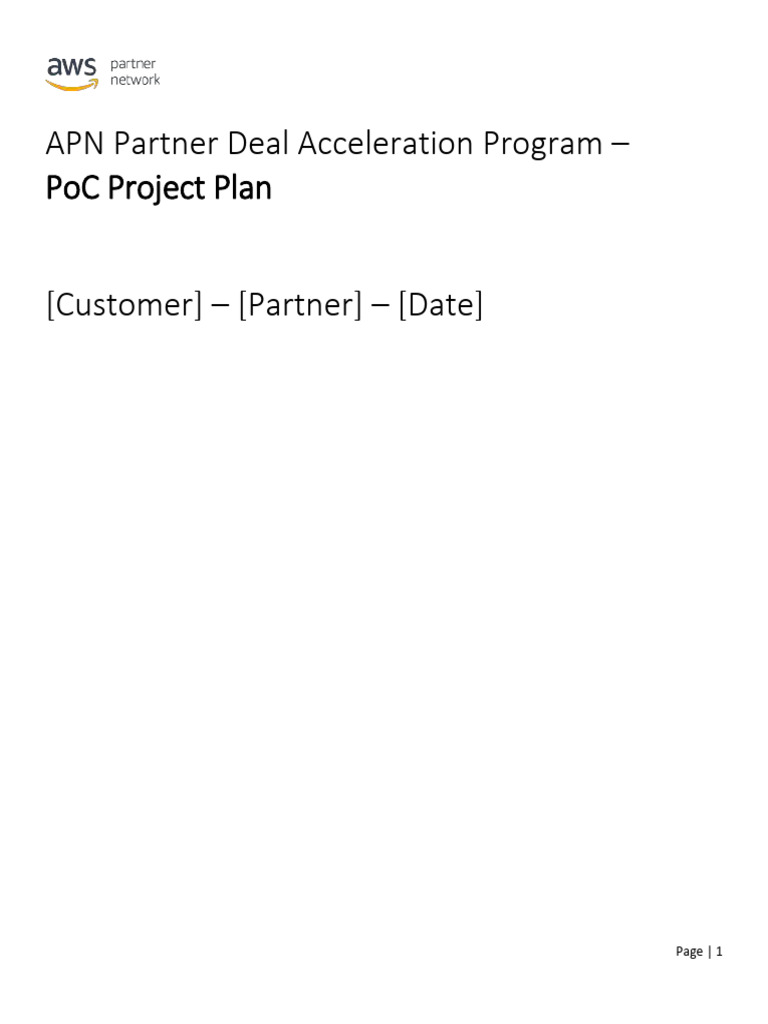 APN Partner Deal Acceleration Plan | PDF | Amazon Web Services | Computing