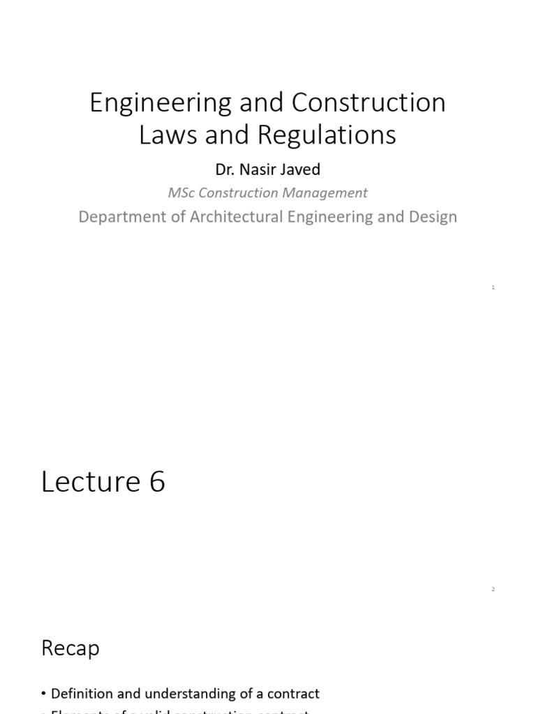 Engineering and Construction Laws and Regulations | PDF | Alternative ...
