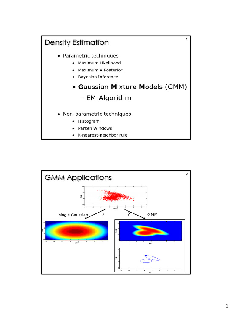 GMM and EM Algorithm for Density Estimation | PDF | Mathematical And ...