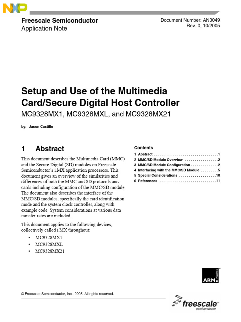 MMC/SD Module Setup for i.MX Processors | PDF | Electronics | Computer ...