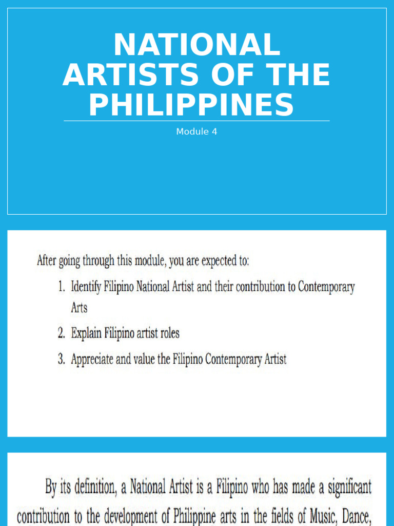 Module 4 - National Artist | PDF
