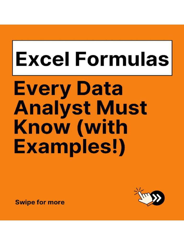 Excel Formulas Every Data Analyst Must Know | PDF