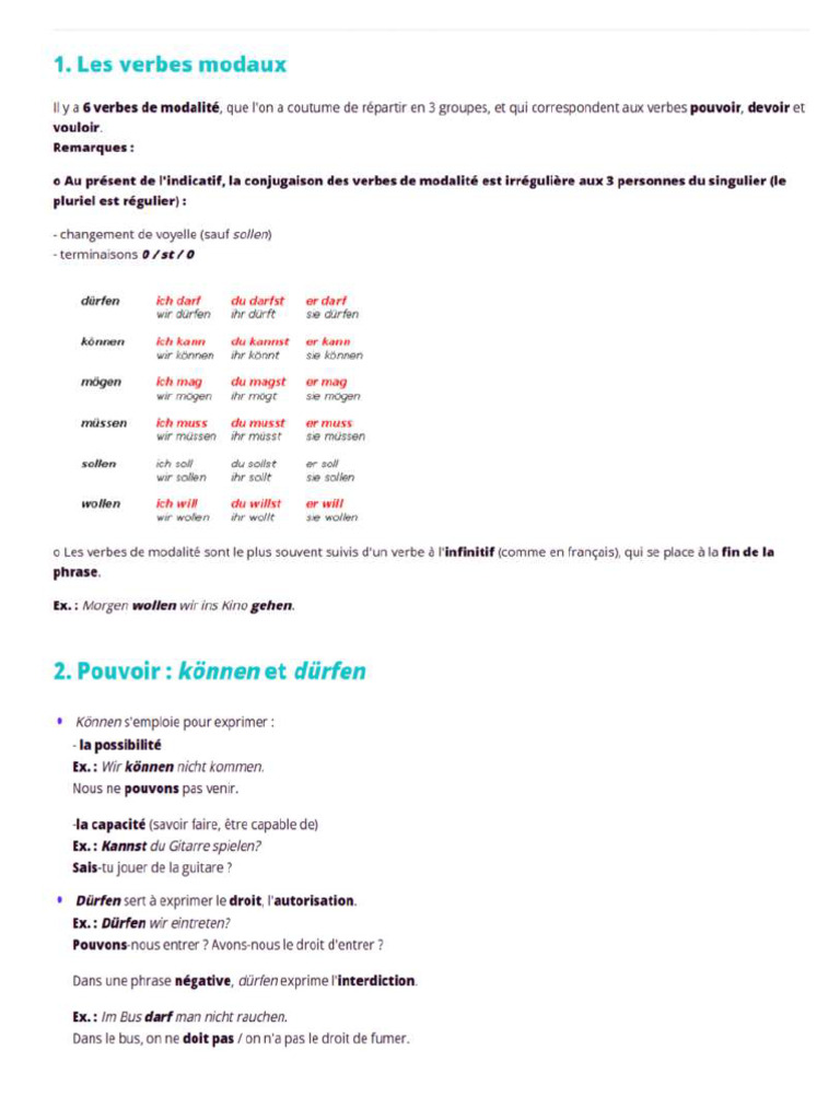 Verbe de Modalité 1 | PDF