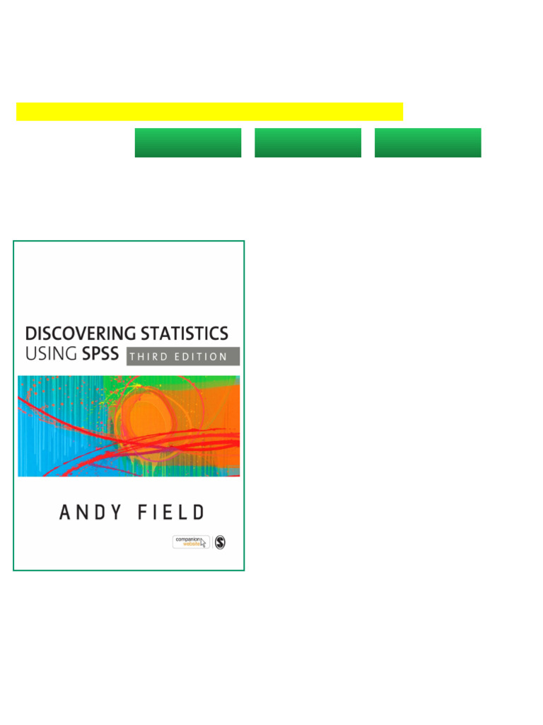 Discovering Statistics Using SPSS 3rd Edition updated 2025 | PDF