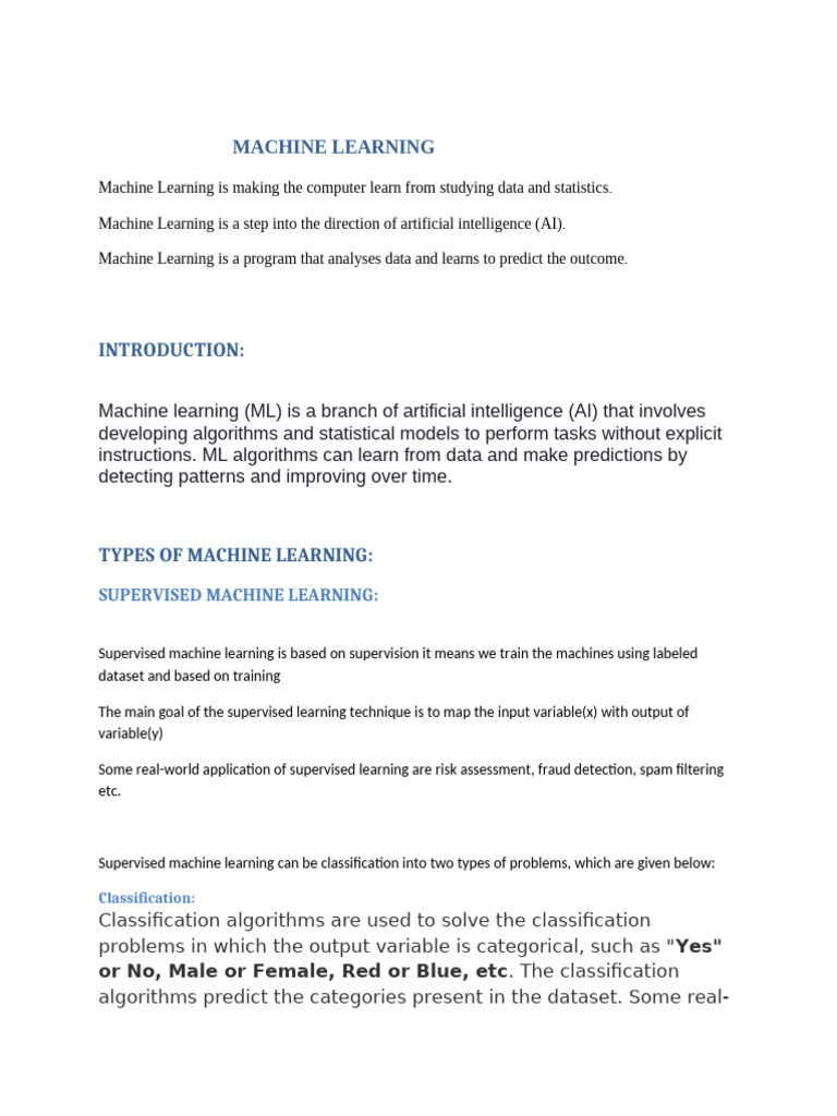 Machine Learning | PDF | Support Vector Machine | Machine Learning