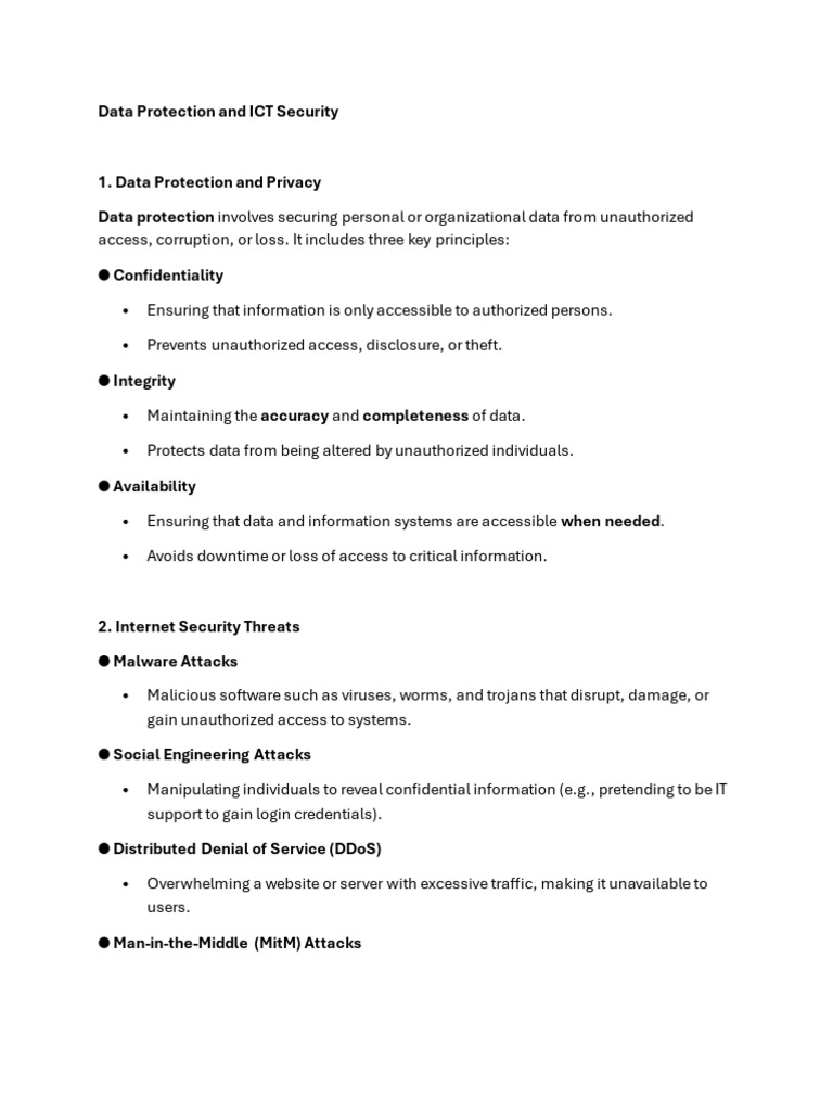 Data Protection and ICT Security | PDF | Computer Security | Security