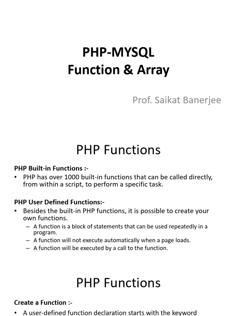 2 PHP Mysql Function Array | PDF | Php | Parameter (Computer Programming)