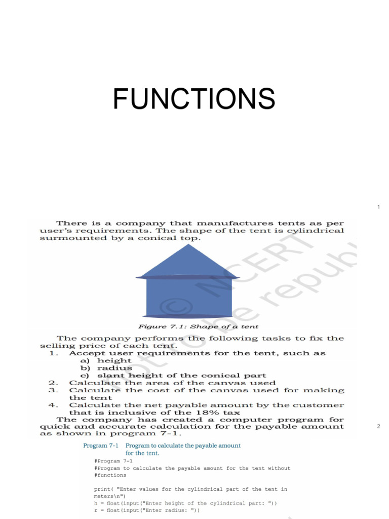 7 Functions | PDF | Parameter (Computer Programming) | Scope (Computer ...