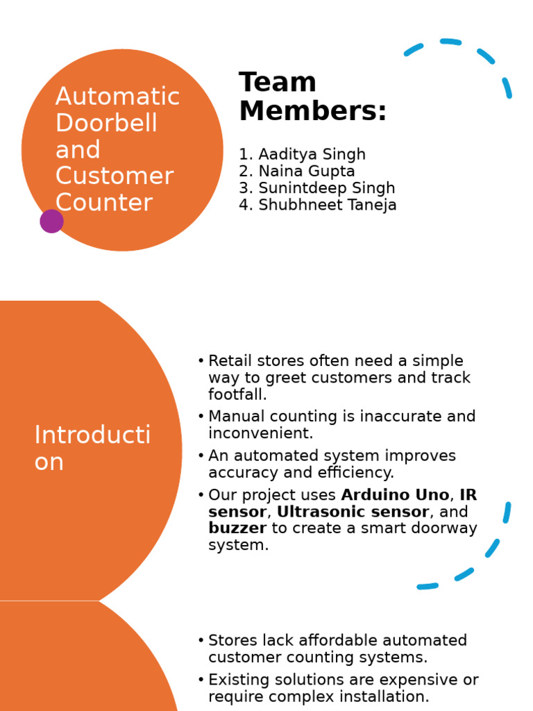 Smart Doorbell and Customer Counter System | PDF | Arduino | Sensor