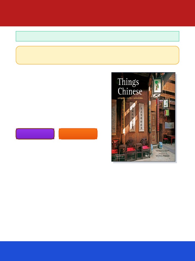 Things Chinese Antiques Crafts Collectibles Ronald G. Knapp Ebook Full ...