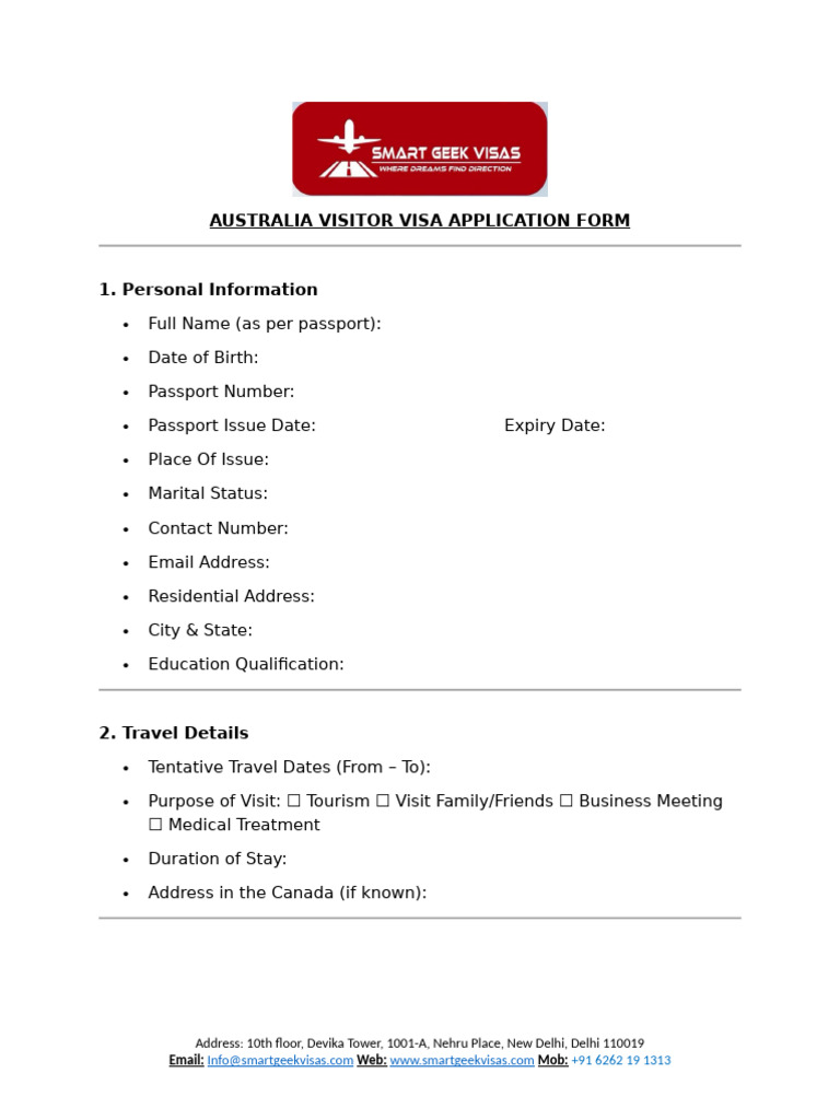 Australia Visitor Visa Application Guide | PDF | Travel Visa | Passport