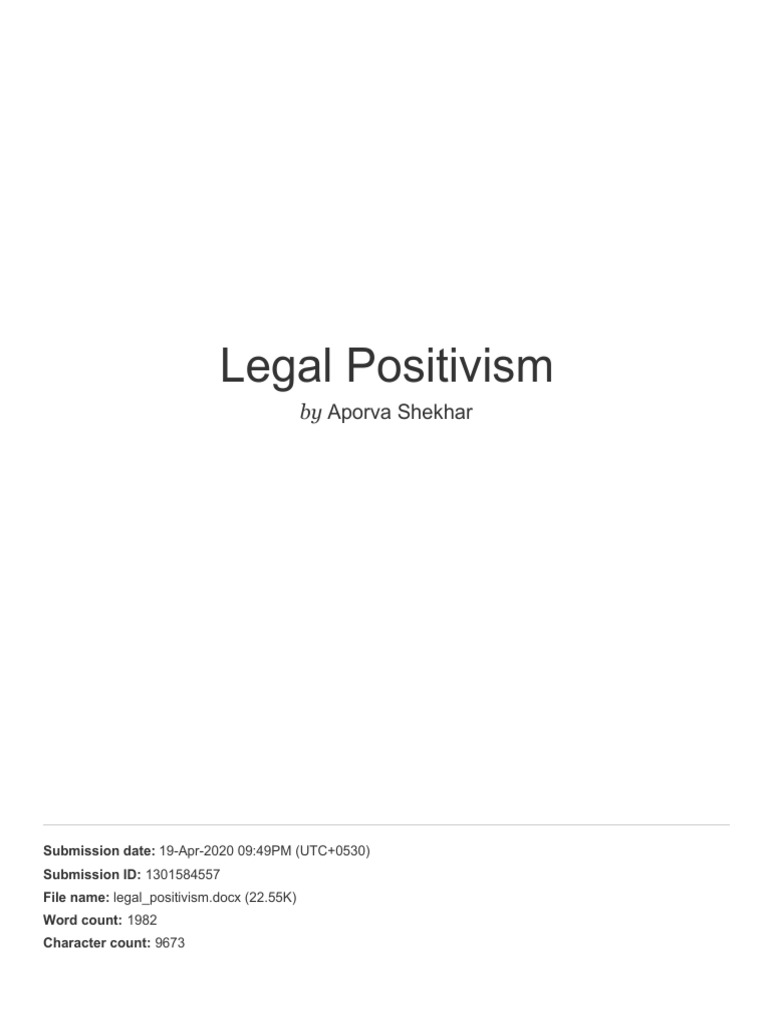 Legal Positivism | PDF