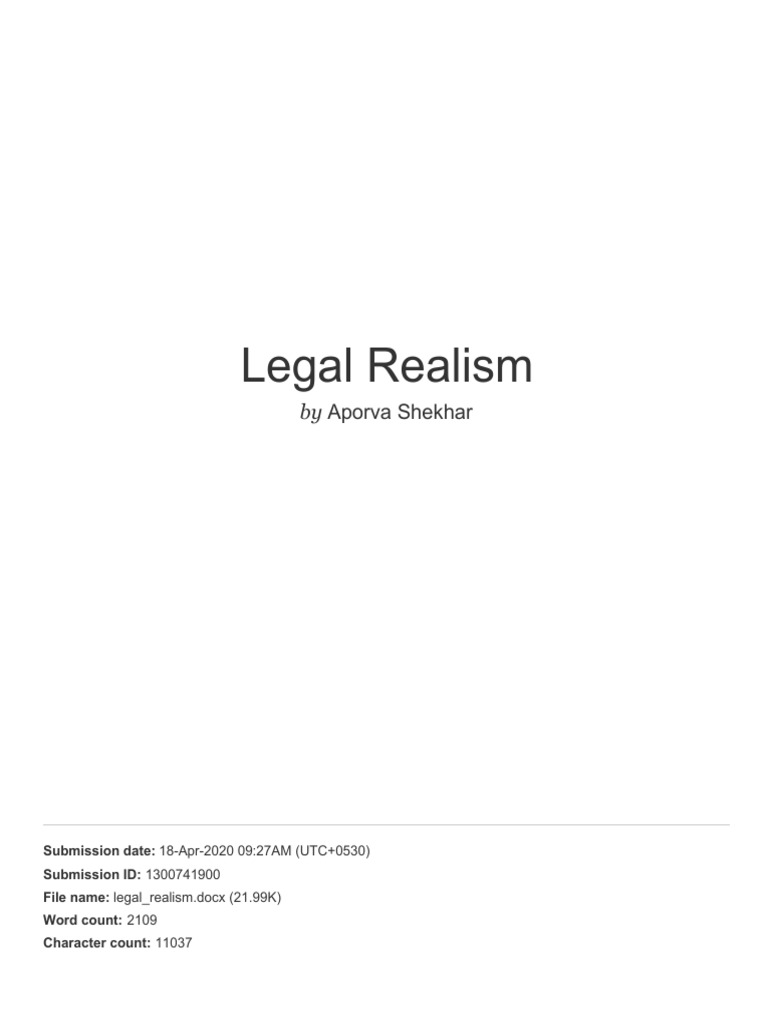 Understanding Legal Realism Concepts | PDF