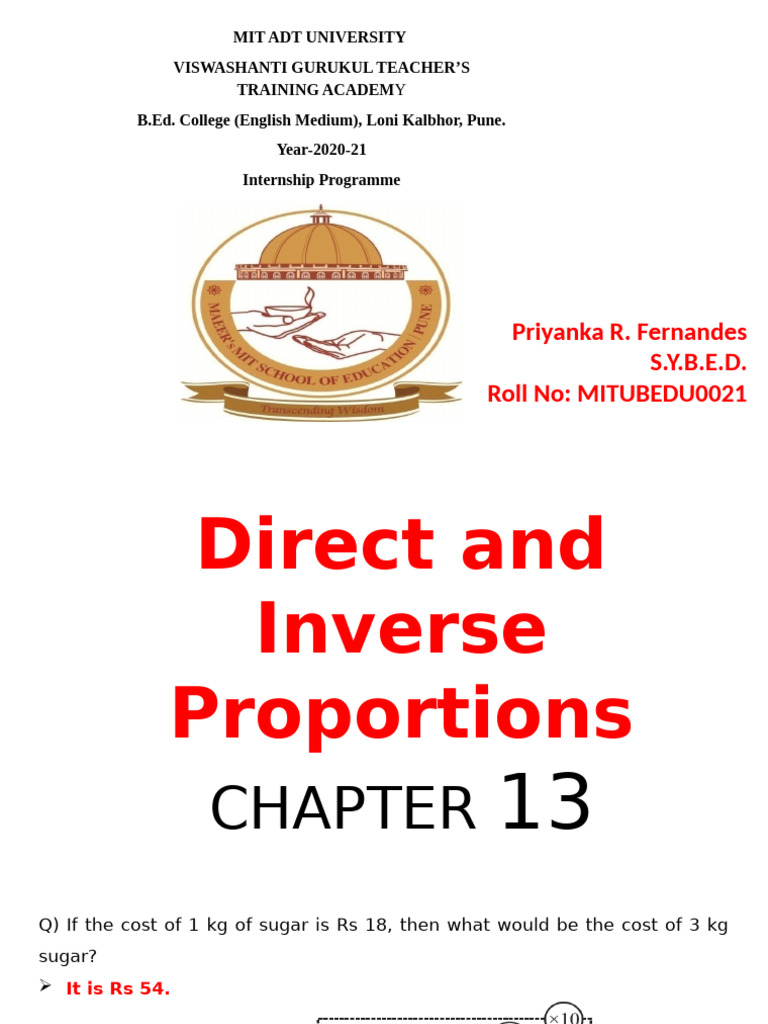 Understanding Direct and Inverse Proportions | PDF | Ratio