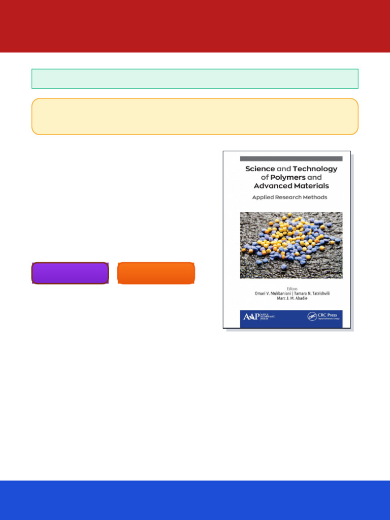 Science and Technology of Polymers and Advanced Materials Applied ...