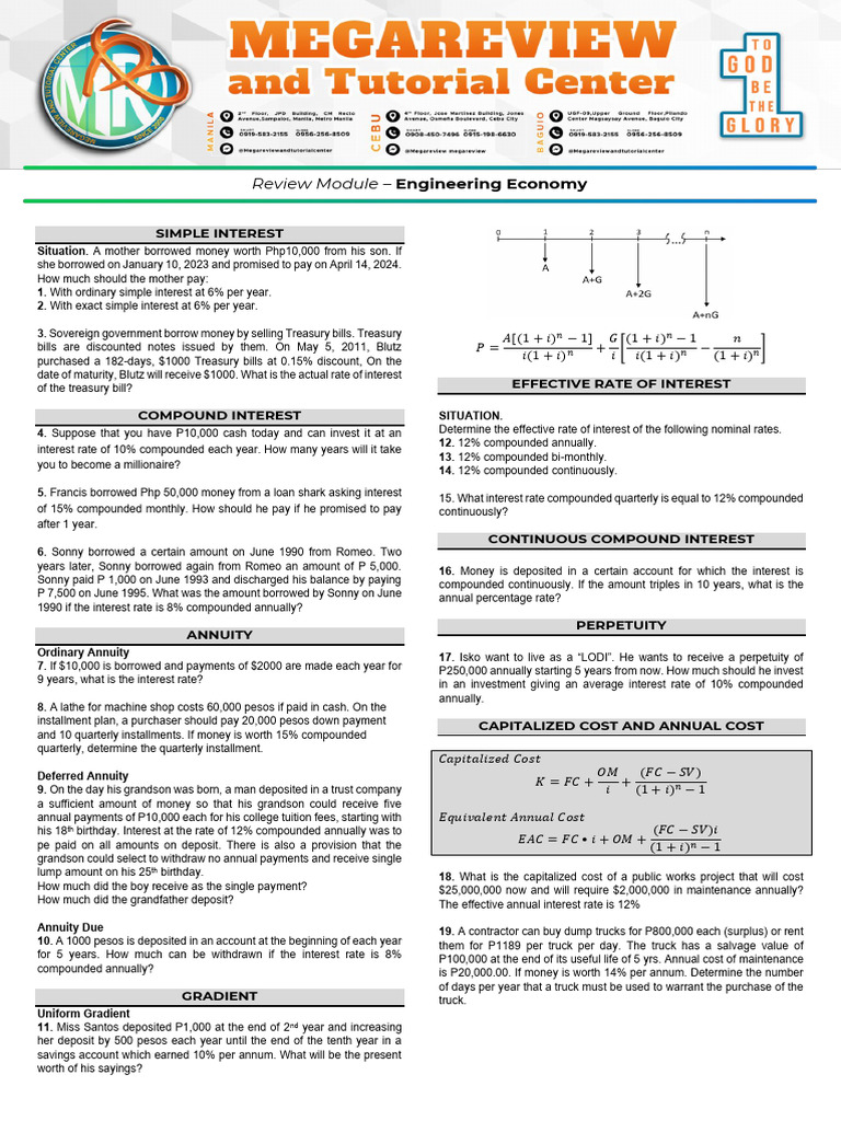 Review Module Eecon S2025 Pdf Interest Inflation