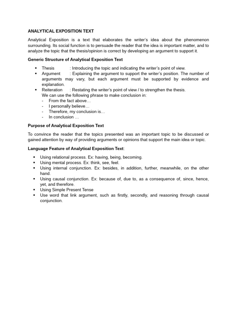 Understanding Analytical Exposition Text | PDF