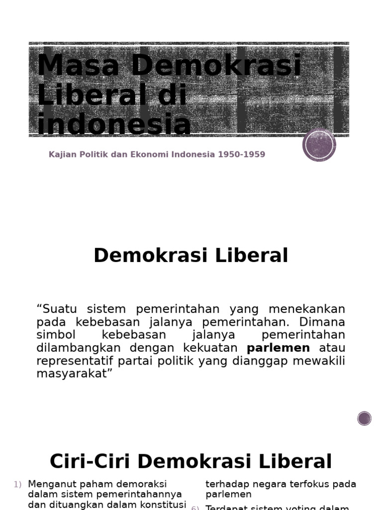 Masa Demokrasi Liberal Di Indonesia | PDF