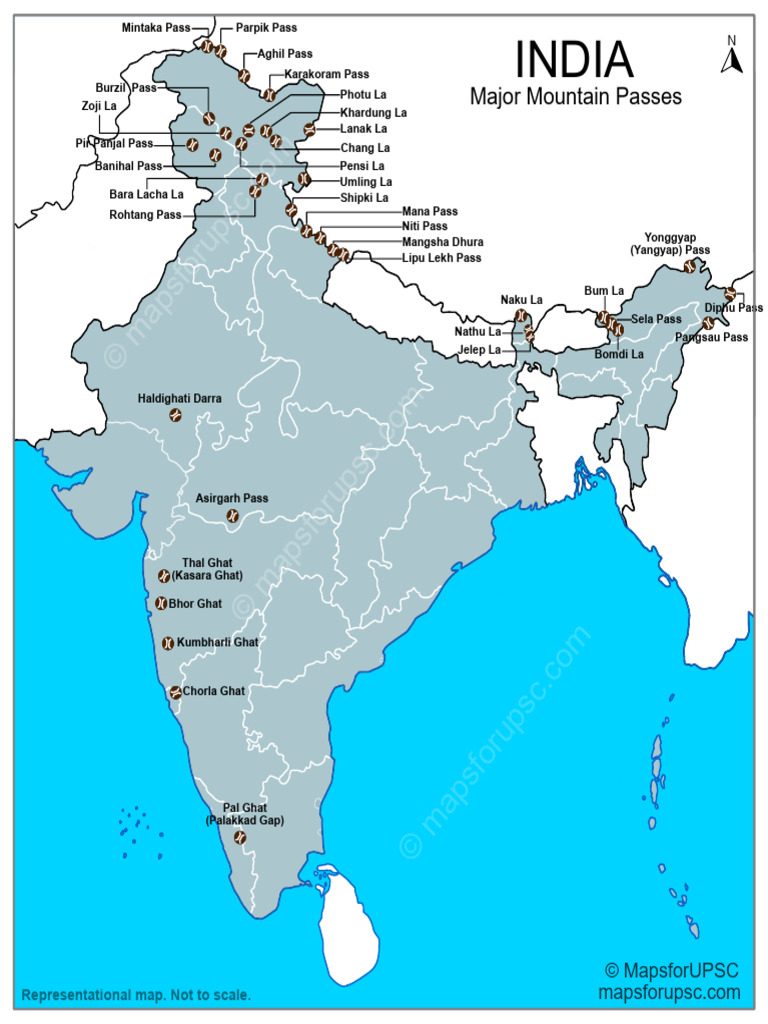 Major Mountain Passes in India | PDF | Physiographic Divisions | Mountains