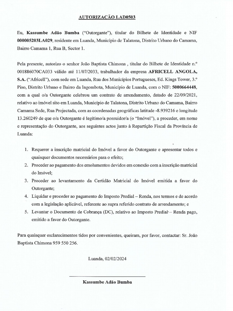 Scan Carta Africell | PDF