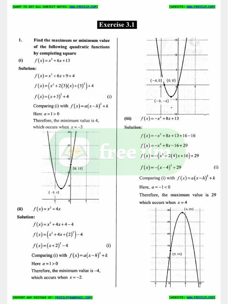 11th Math New Ch3 Ex3 1 Pdf