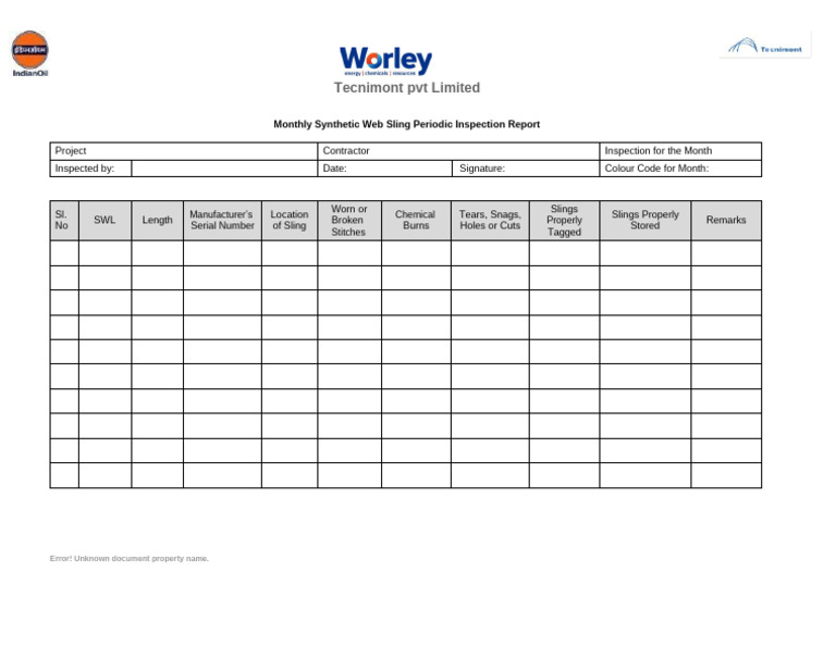48 - Web Sling Inspection Checklist | PDF