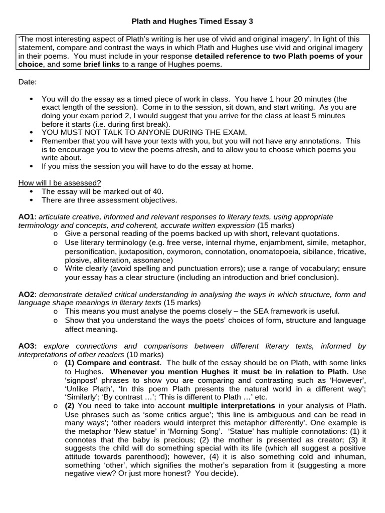 Timed Essay 3 Images | PDF | Poetry | Sylvia Plath