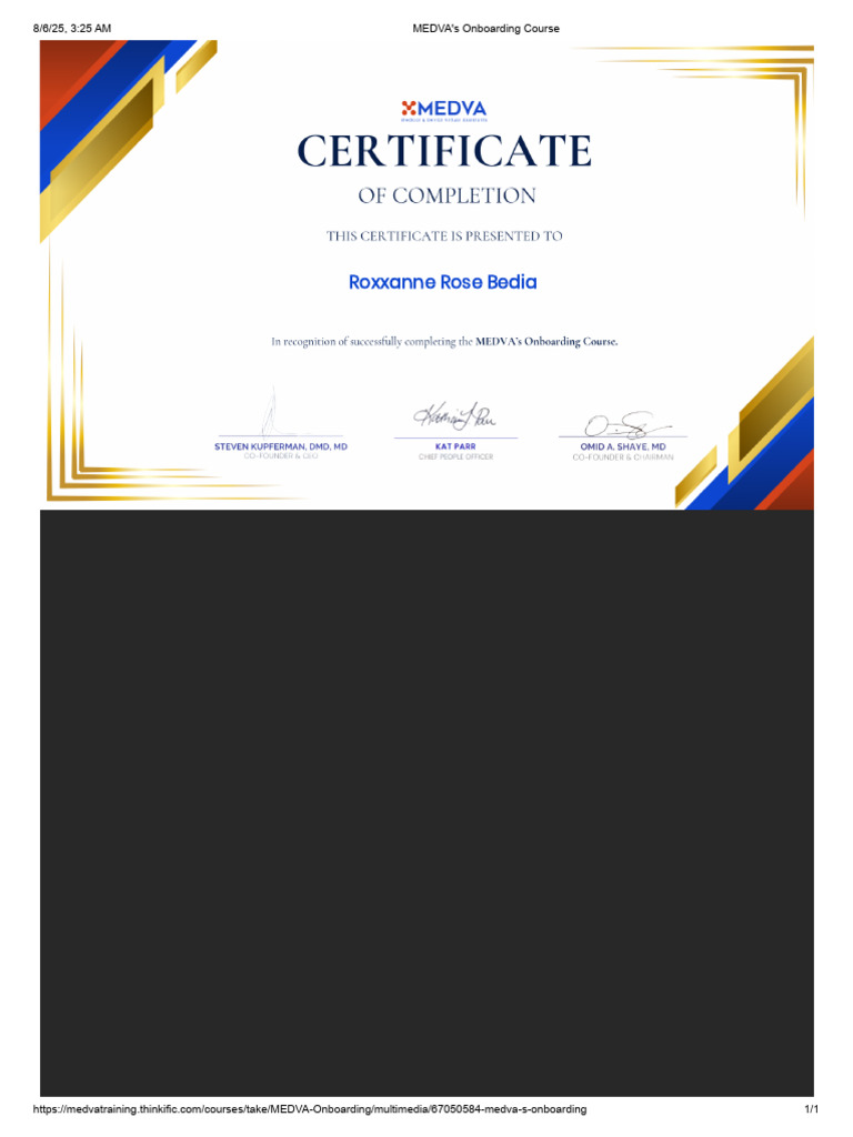 MEDVA's Onboarding Course - MEDVA Training Courses | PDF