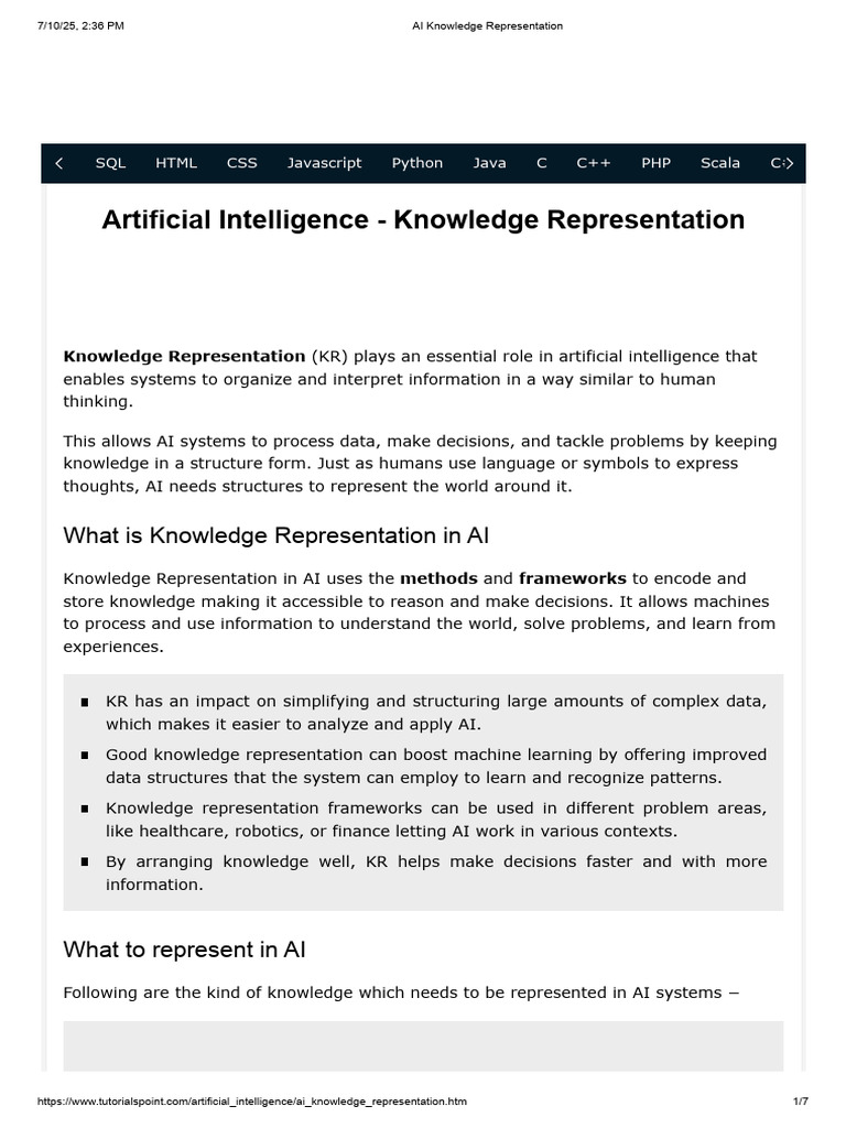 AI Knowledge Representation | PDF | Artificial Intelligence ...
