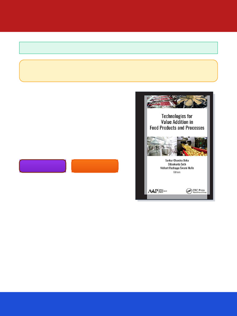 Technologies For Value Addition in Food Products and Processes 1st ...
