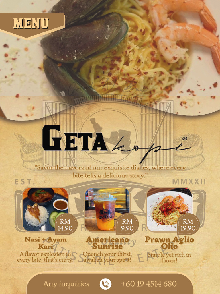 Geta Menu Latest | PDF | Caramel | Caffeinated Drinks