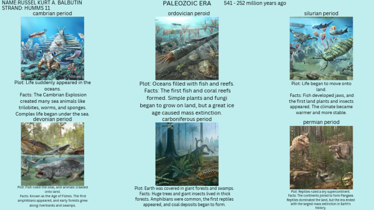Paleozoic Era: Evolution of Life | PDF | Earth Sciences | Geology