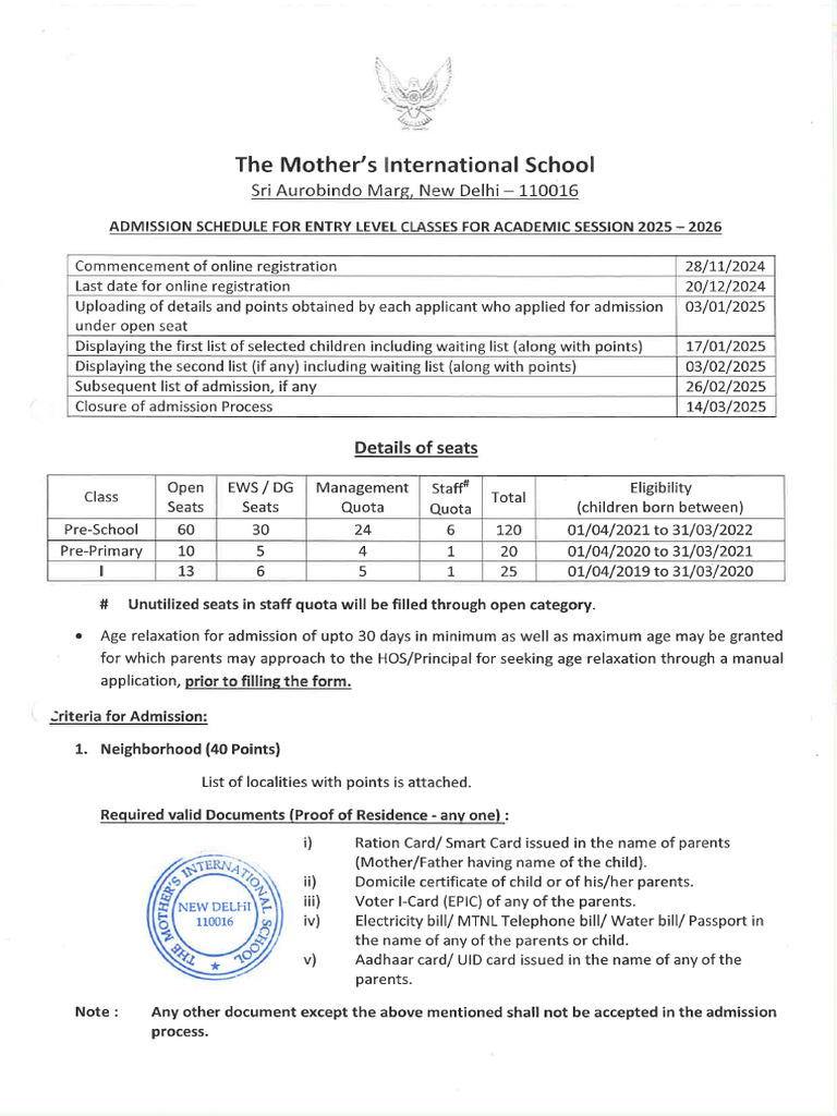 Admission Notice For 25-26 | PDF