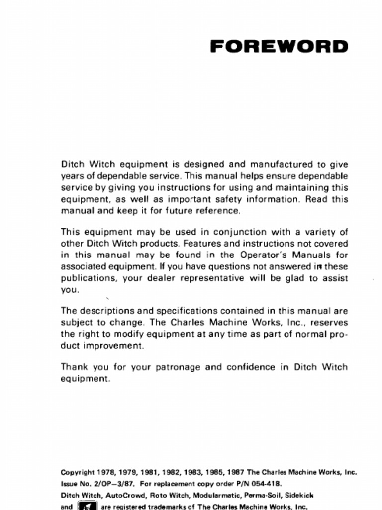 2300 Operator's Manual (ID0281300 - 01 - SVC) | PDF