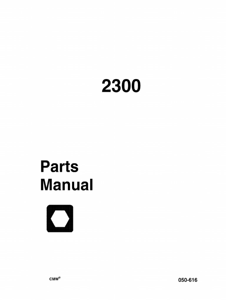 2300 Parts Manual 050-616 (ID0294402 - 01 - PBD) | PDF