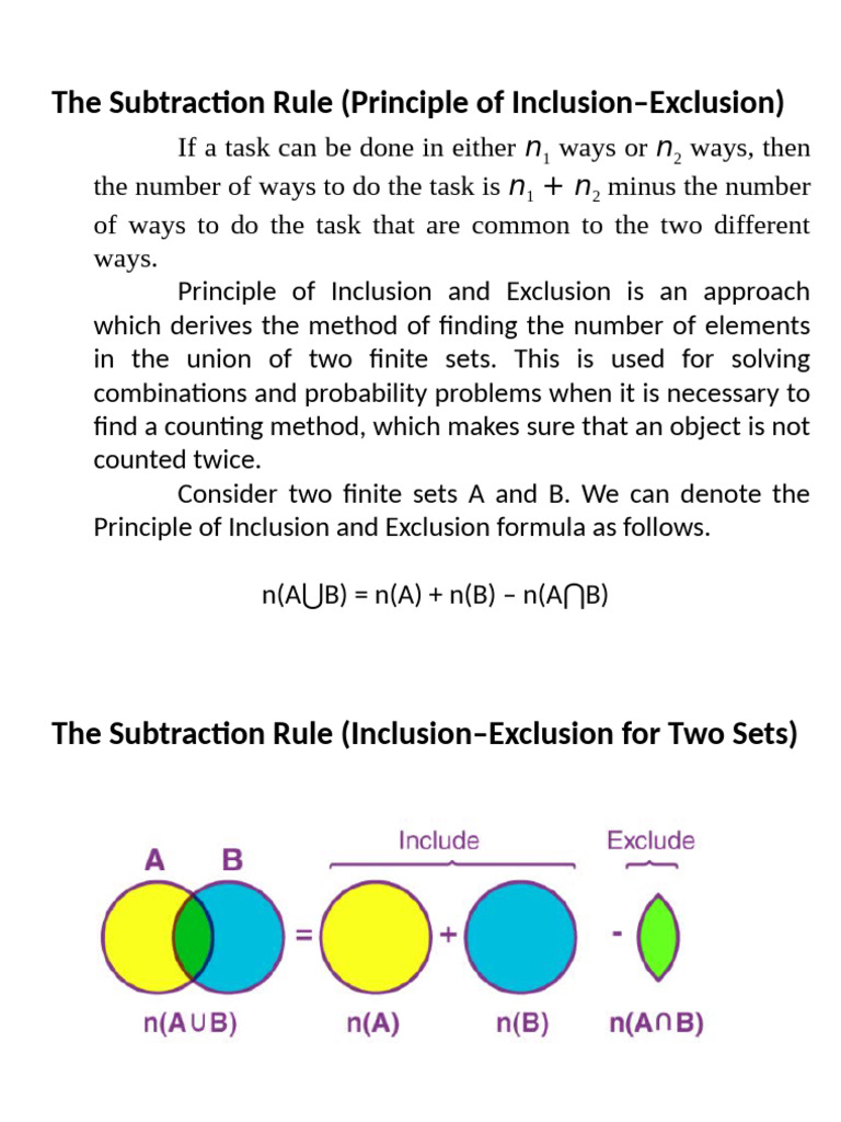 Principle of Inclusion-Exclusion | PDF | Mathematical Concepts ...