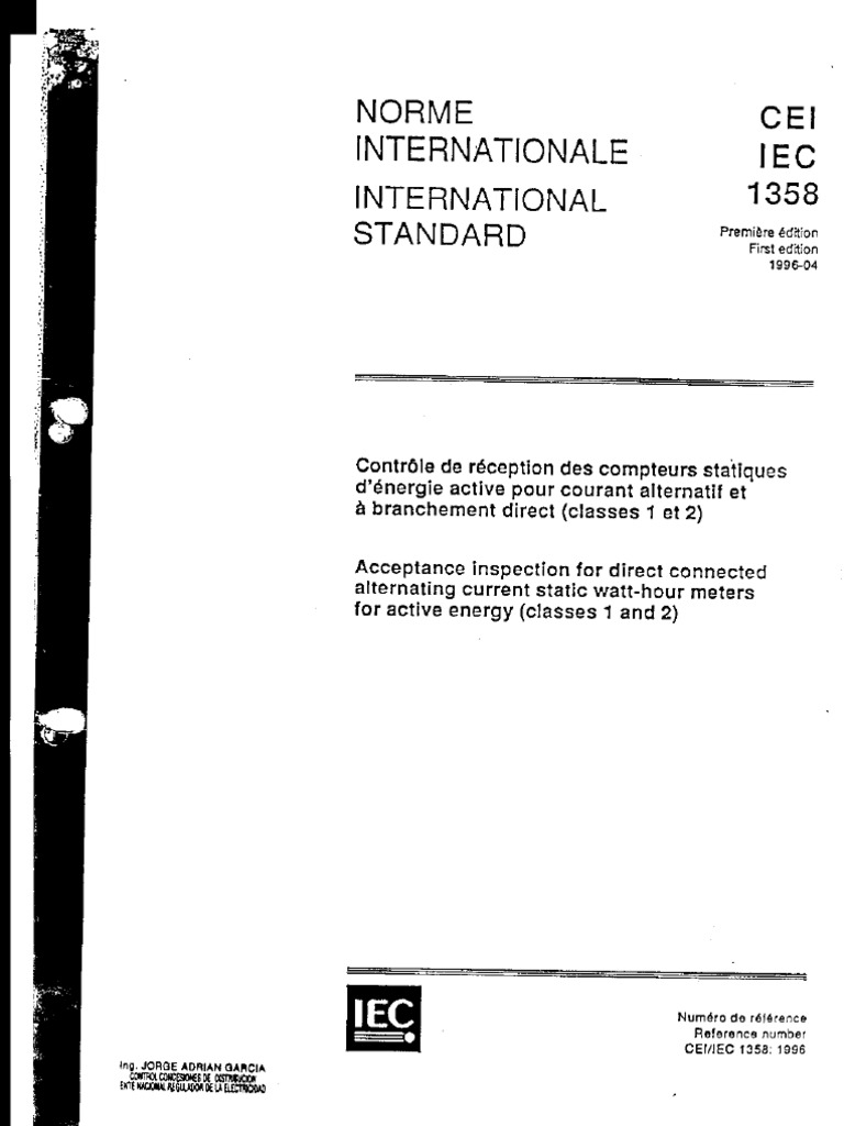 IEC 1358 - Watt-Hour Meter Acceptance Inspection | PDF