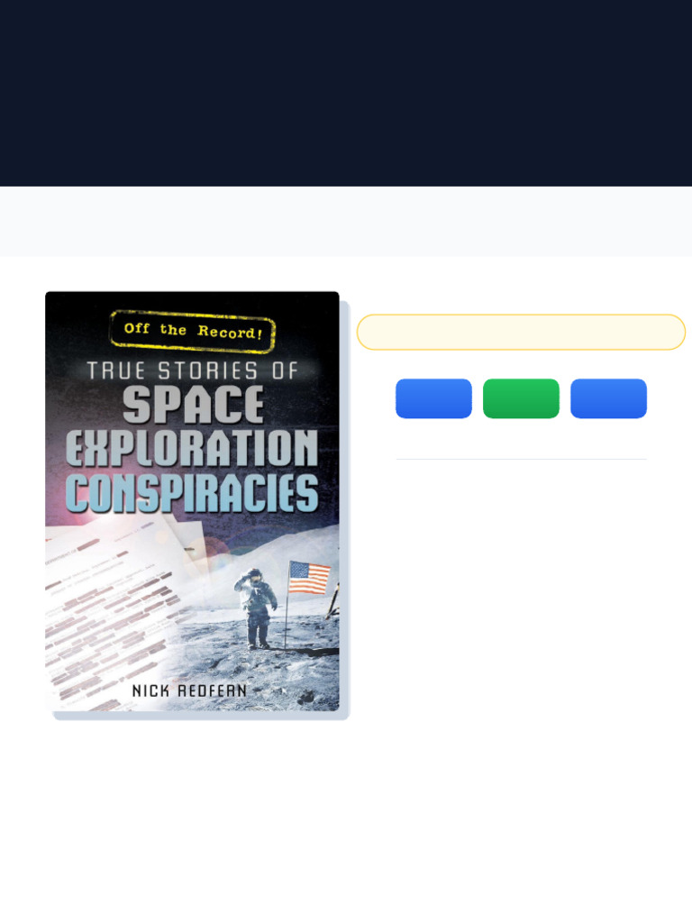 True Stories of Space Exploration Conspiracies 1st Edition Nick Redfern ...