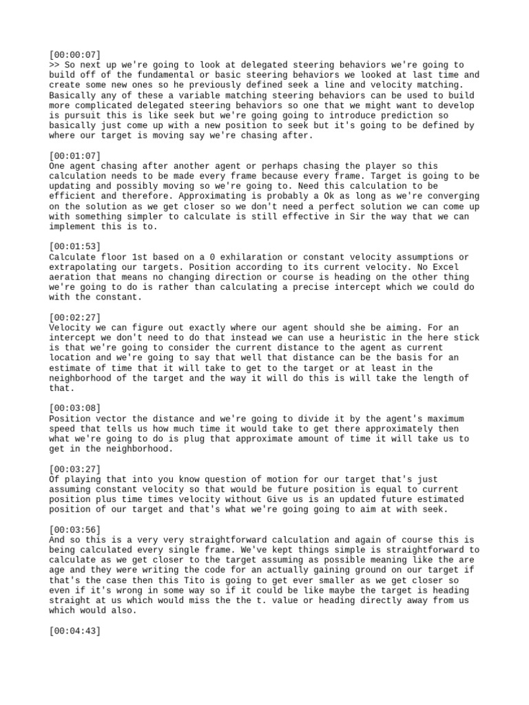 Delegated Steering Behaviors Explained | PDF | Force | Velocity
