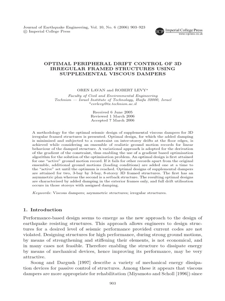 Optimal Drift Control in 3D Structures | PDF | Mathematical ...