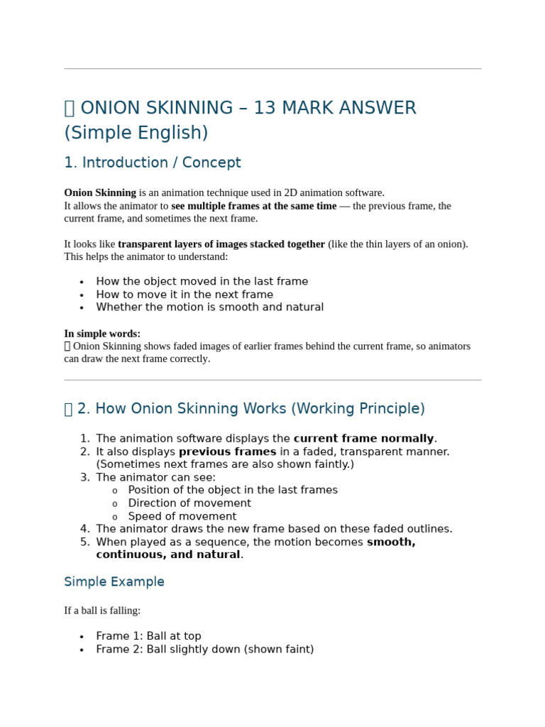 Onion Skinning - 13 Mark Answer (Simple English) : 1. Introduction ...
