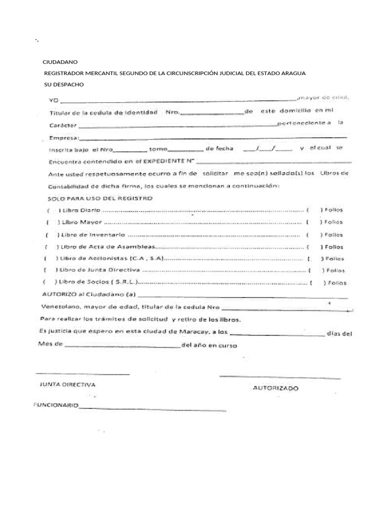 Hoja Sellado de Libros Registro Mercantil Segundo | PDF