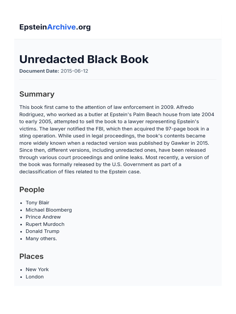 Unredacted Black Book | PDF | Donald Trump | American Government