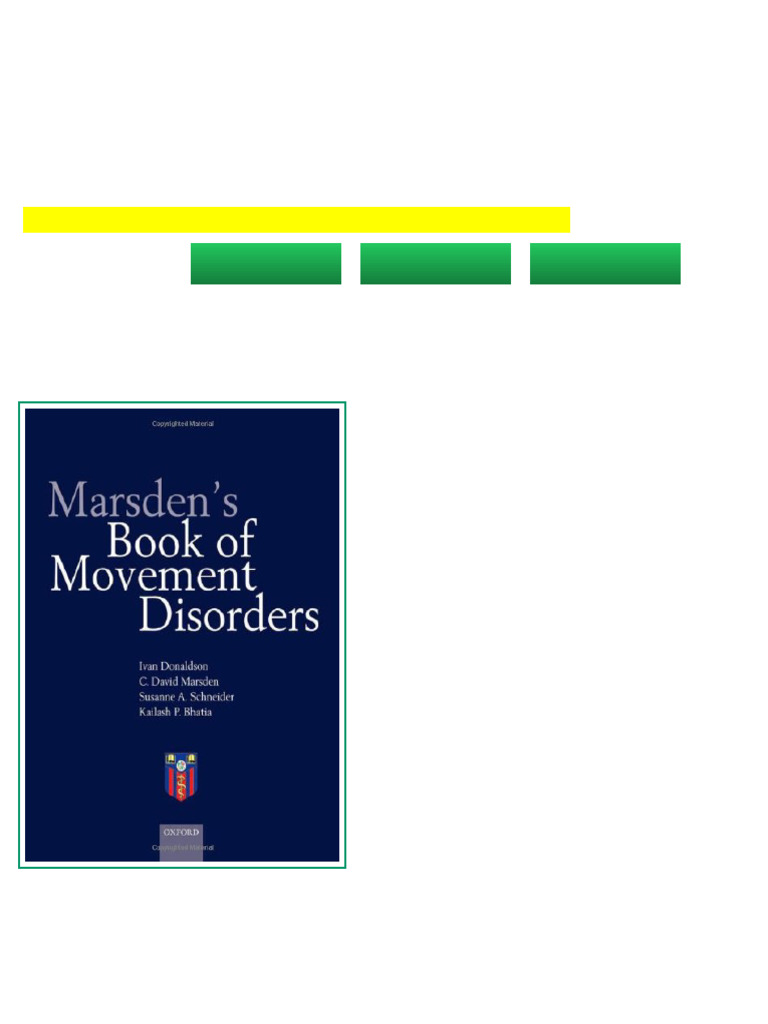 Marsden S Book of Movement Disorders Online 1st Edition Ivan Donaldson ...