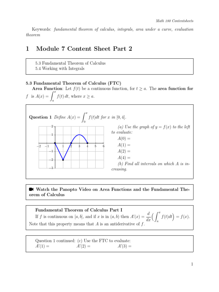 Module 7 Part II | PDF | Integral | Mathematical Objects