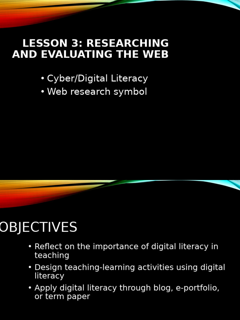 Week-14 - Cyber Digital Literacy Lessons | PDF | Literacy | Learning