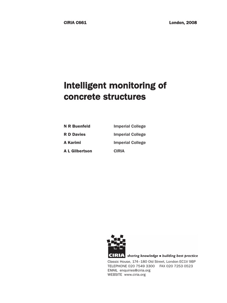 CIRIA C661 - Intelligent Monitorng of Concrete Structures | PDF