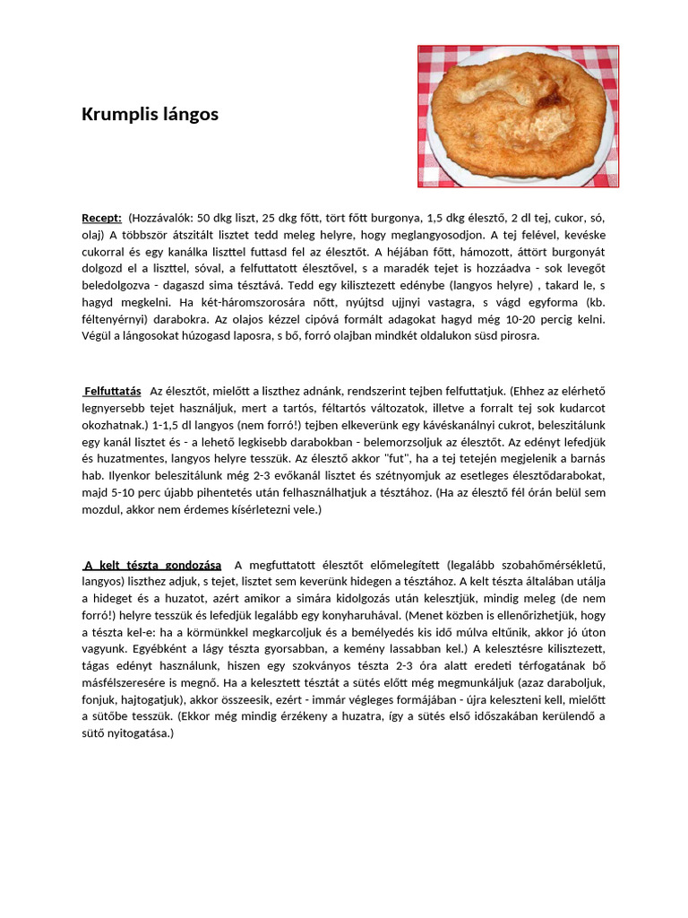 Krumplis Lángos | PDF