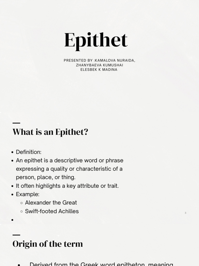 Epithet | PDF | Poetry | Linguistics