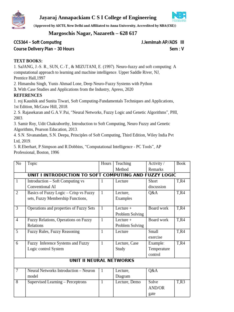 CCS364 CoursePlan | PDF | Engineering | Artificial Intelligence